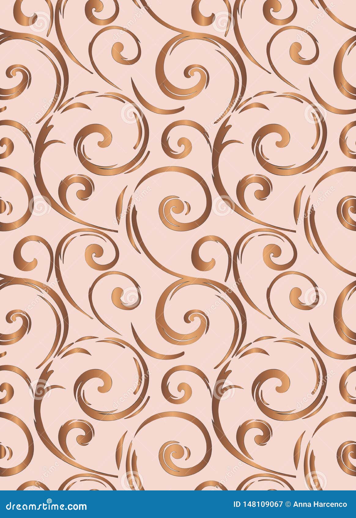 Linear Seamless Pattern Stylish Decor With Elegant Lines And Curls
