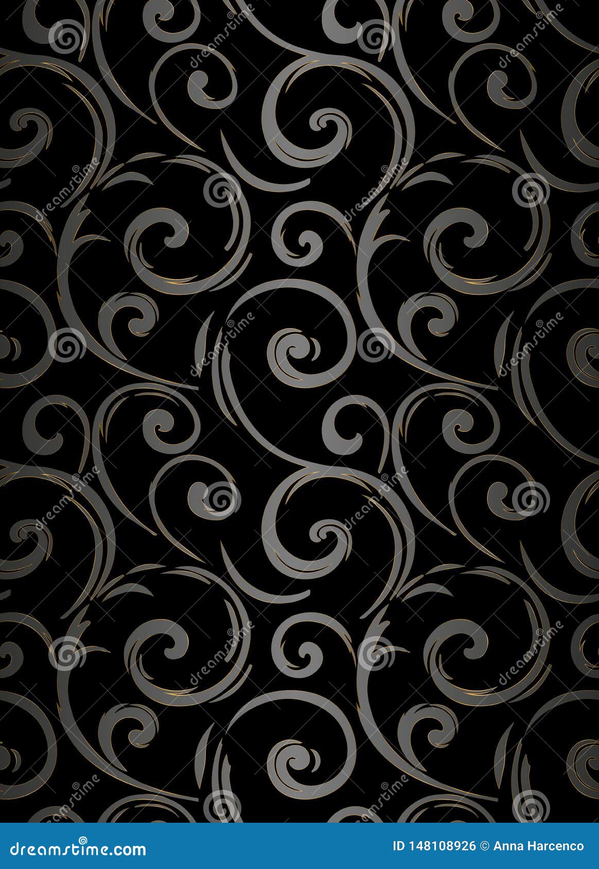 Linear Seamless Pattern Stylish Decor With Elegant Lines And Curls