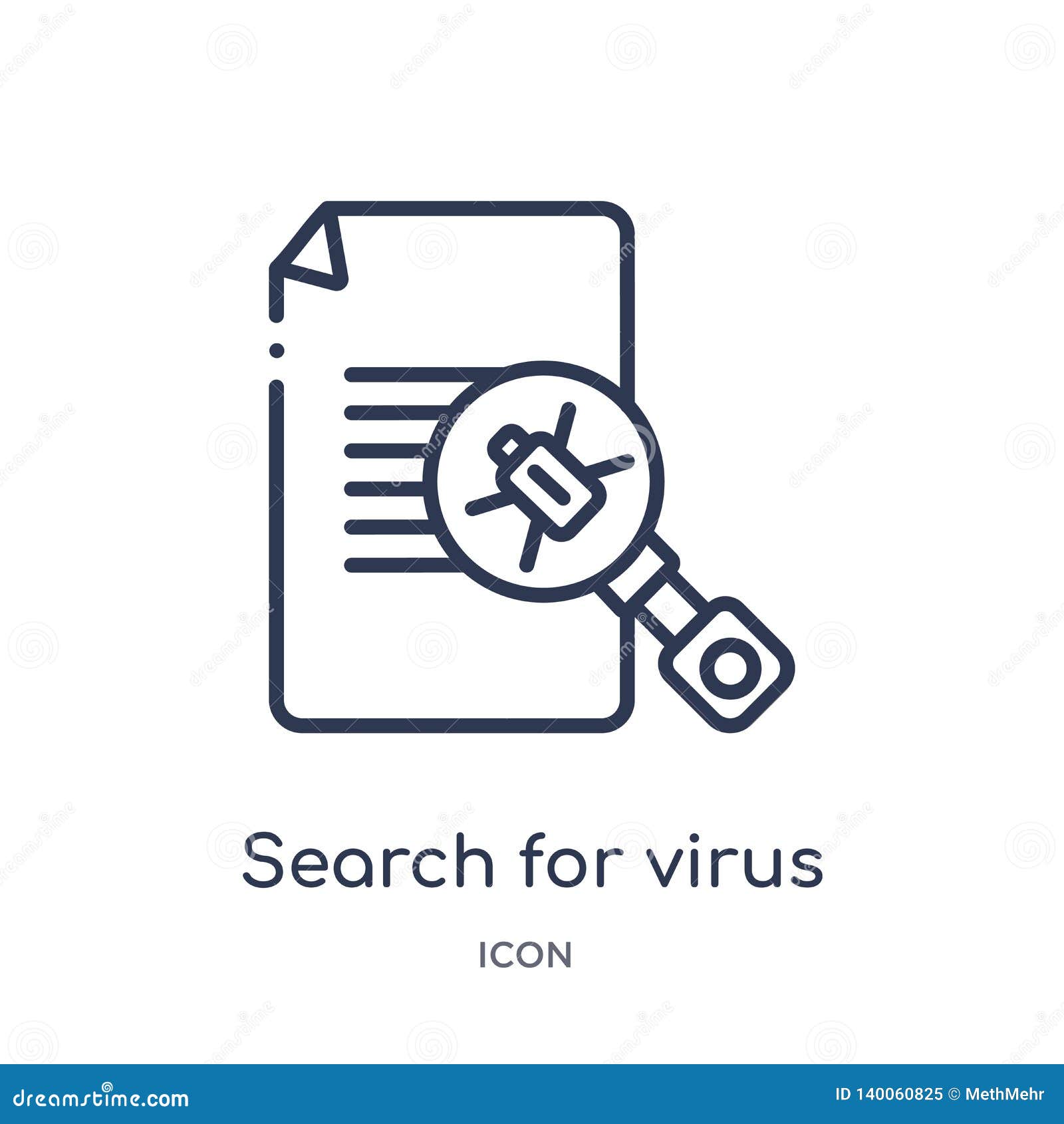 Linear Search For Virus Icon From Internet Security Outline Collection
