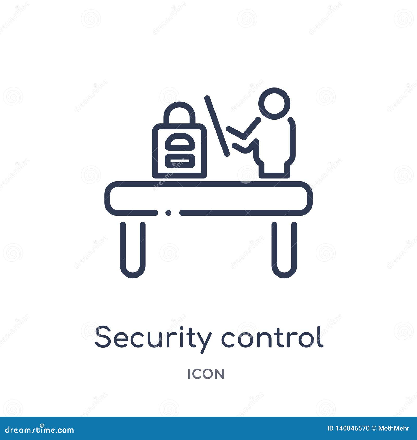 Linear Security Control Icon from Airport Terminal Outline Collection ...