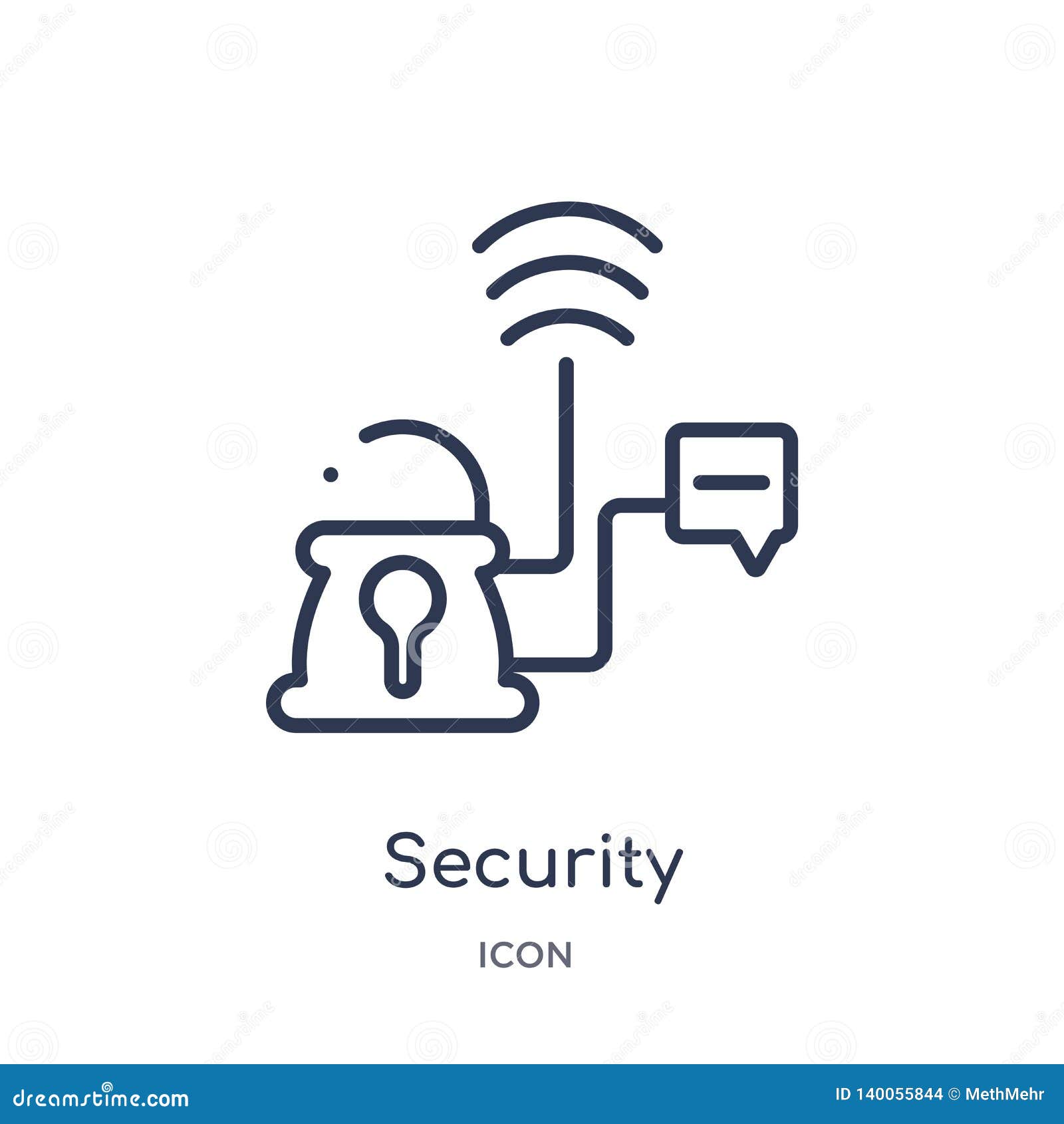 Linear Security Icon From Electrian Connections Outline Collection ...