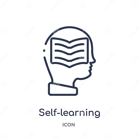 Linear Self-learning Icon from Elearning and Education Outline ...