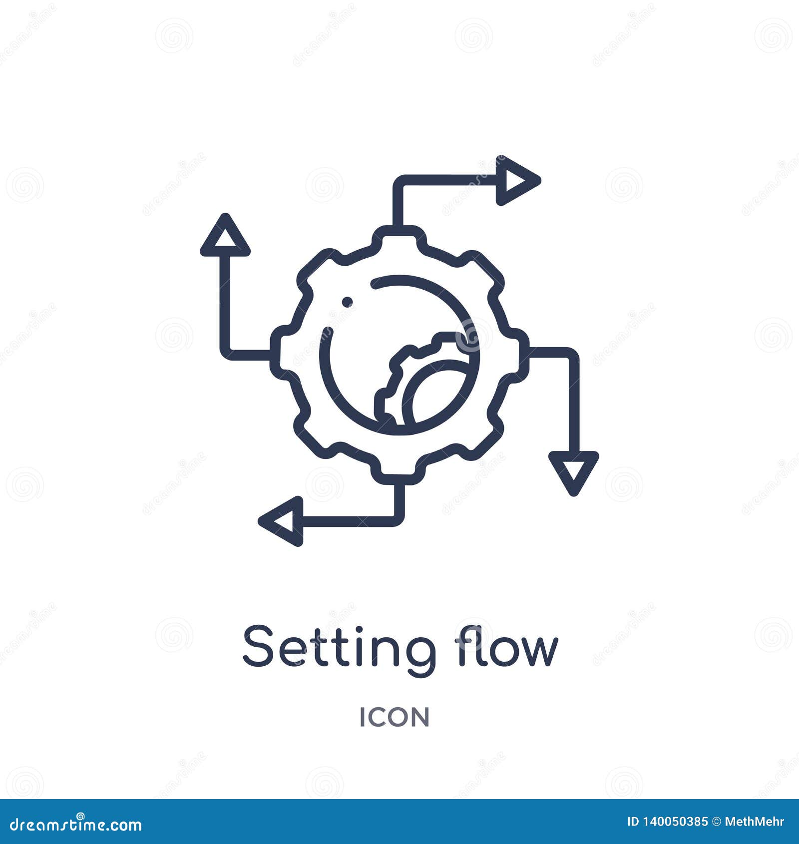 Linear Setting Flow Interface Icon from Business and Analytics Outline ...