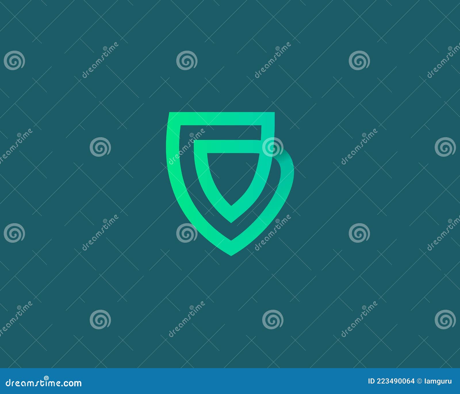 Linear Shield Loop Vector Icon Logo Design Template. Minimalistic ...
