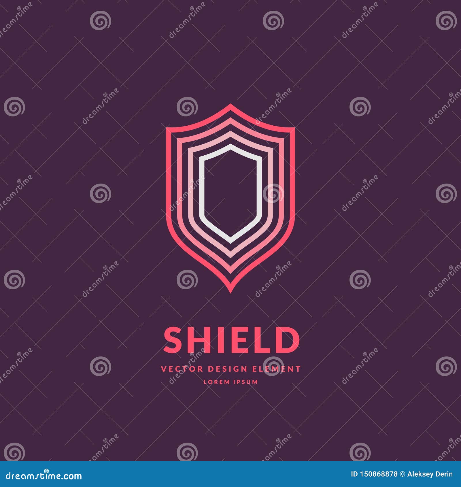Linear Shield, a Symbol of Security and Reliability. Minimalistic ...