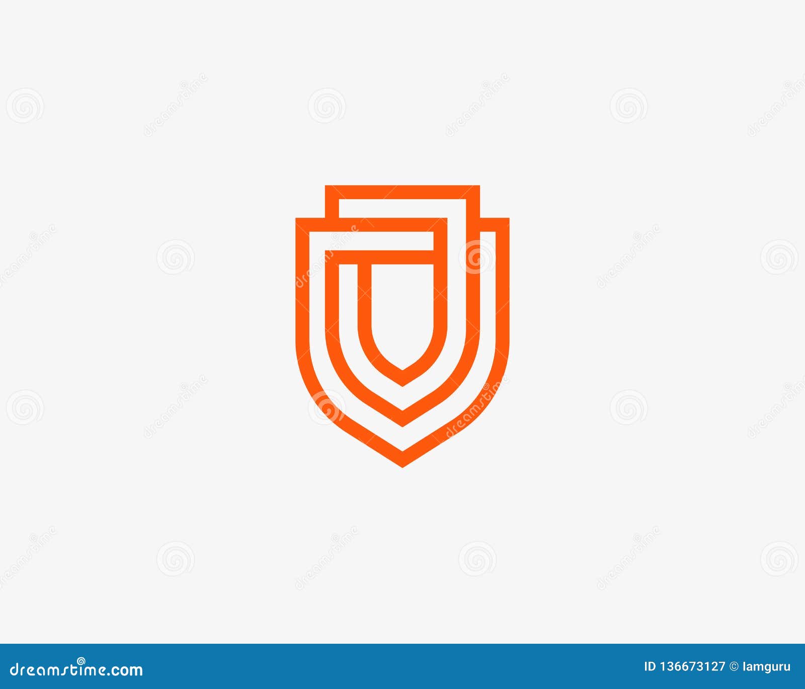 Linear Shield Vector Logo. Line Protection Security Guard Logotype ...