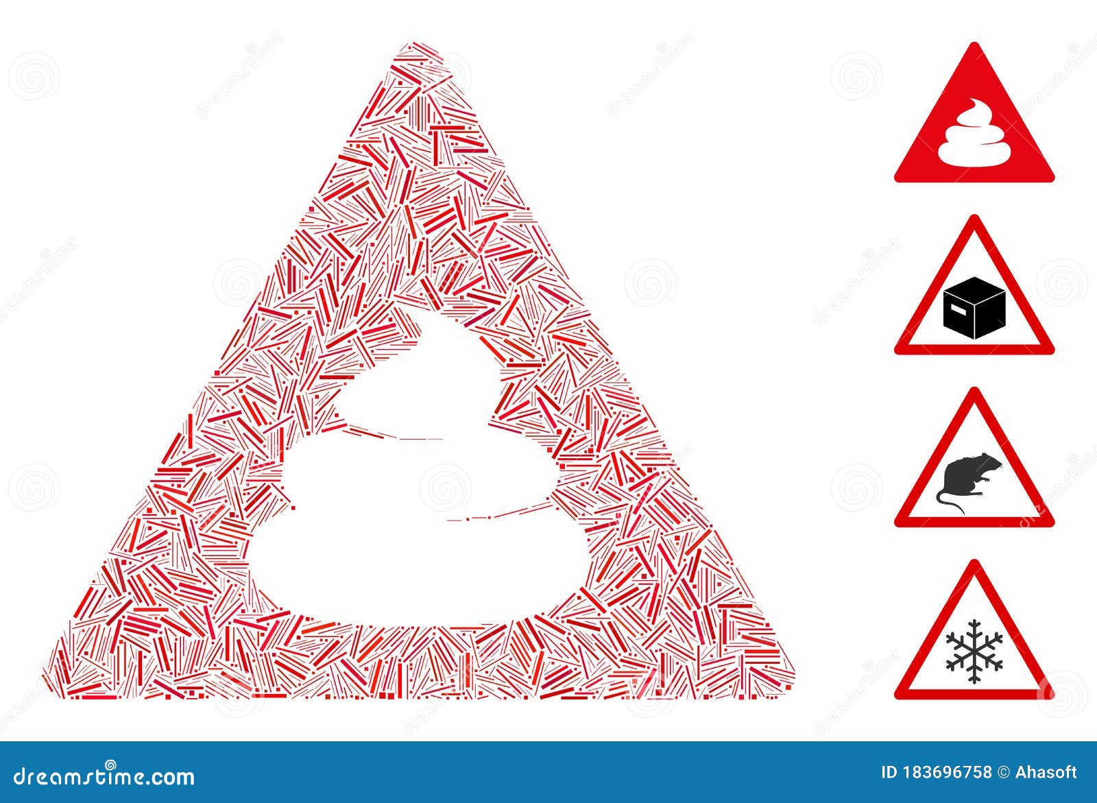 Linear Shit Danger Icon Vector Collage Stock Illustration ...