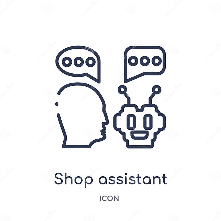 Linear Shop Assistant Icon from Artificial Intellegence and Future ...