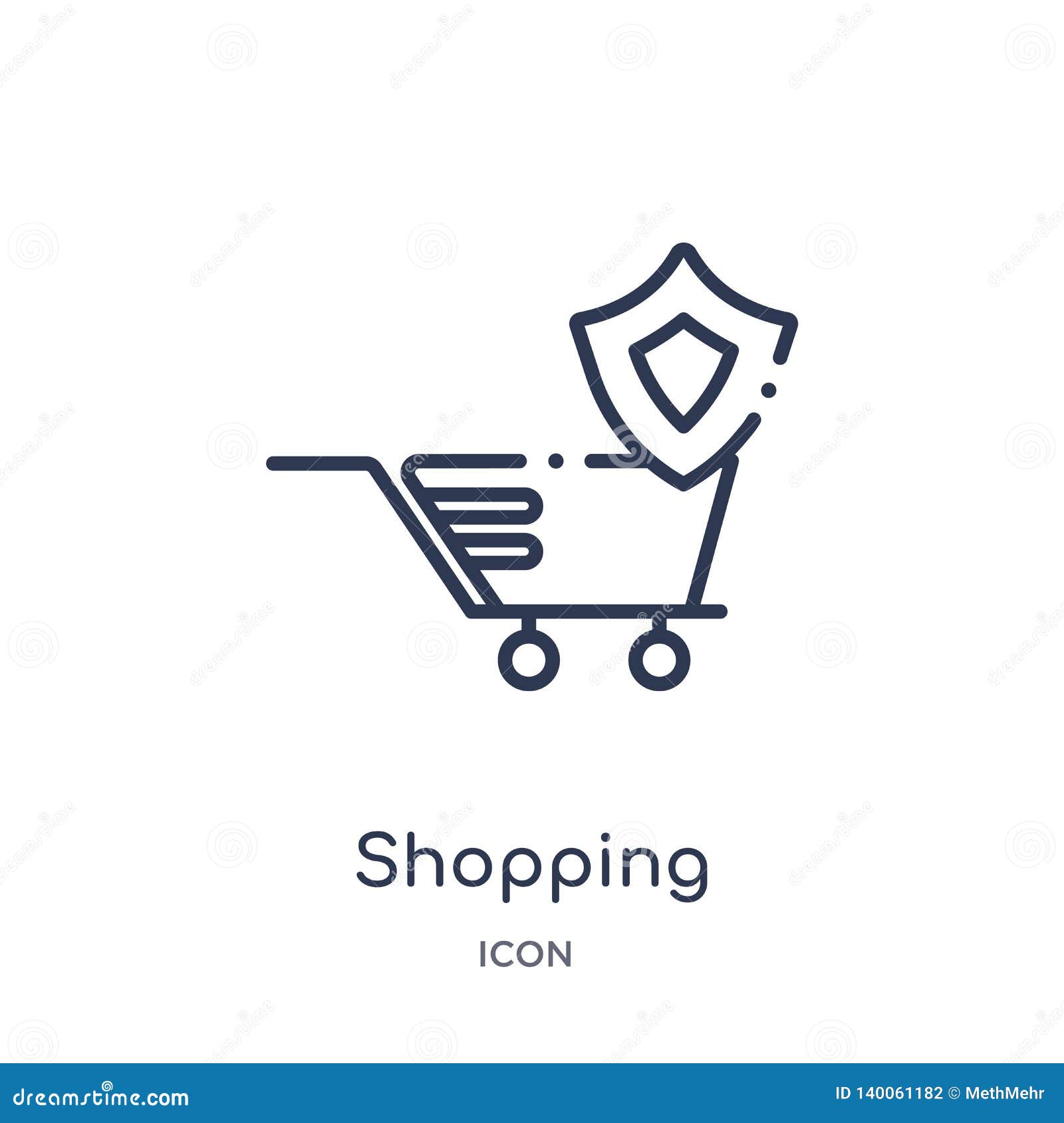 Linear Shopping Protection Icon From Internet Security Outline