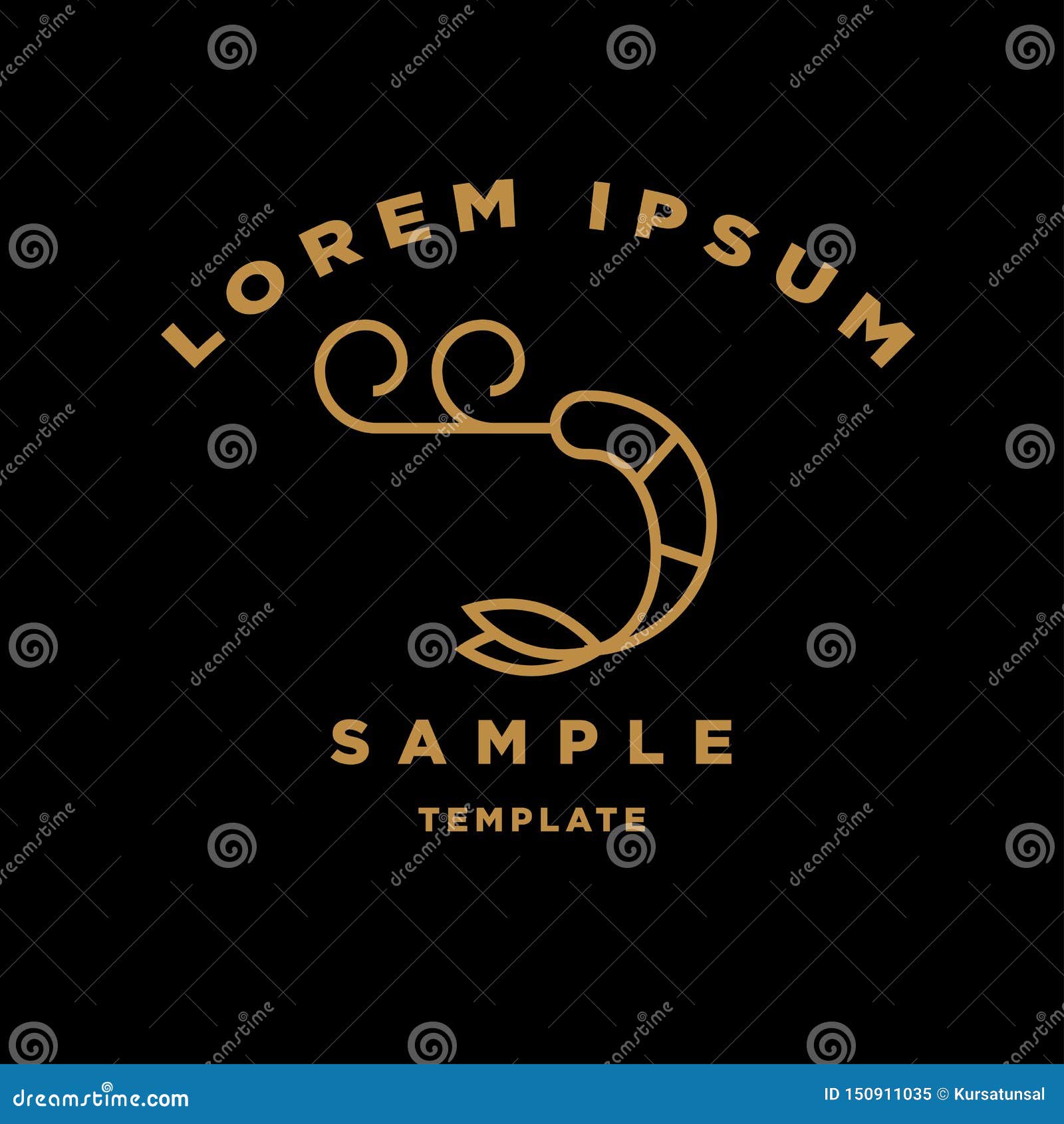 Linear Shrimp Sign Vector Design Stock Vector - Illustration of linear ...