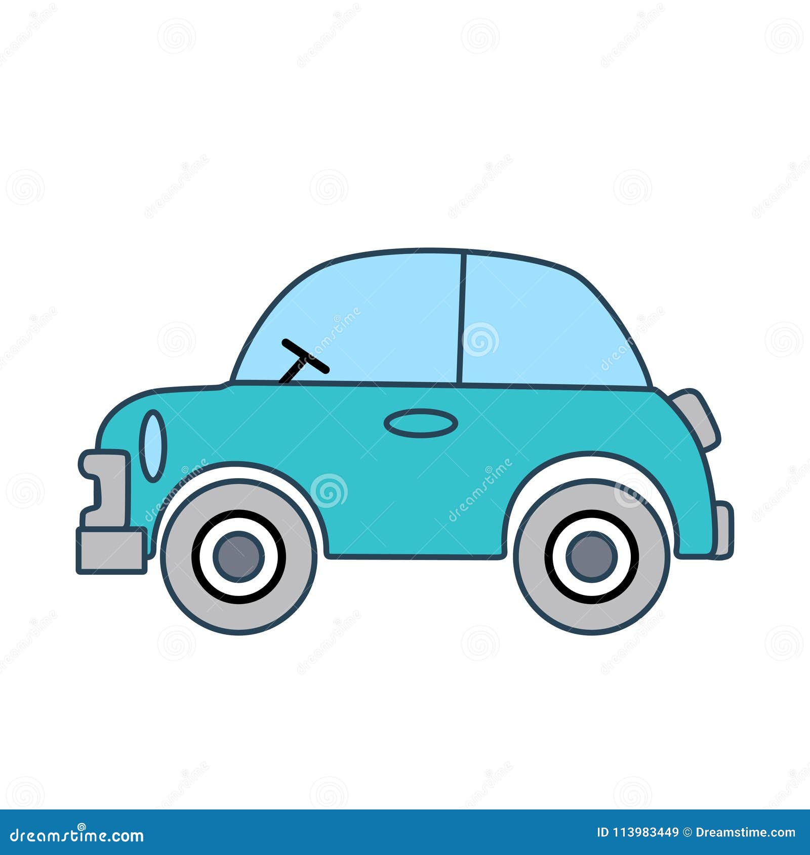 Linear Simple Car Separated on White Space Stock Vector - Illustration ...