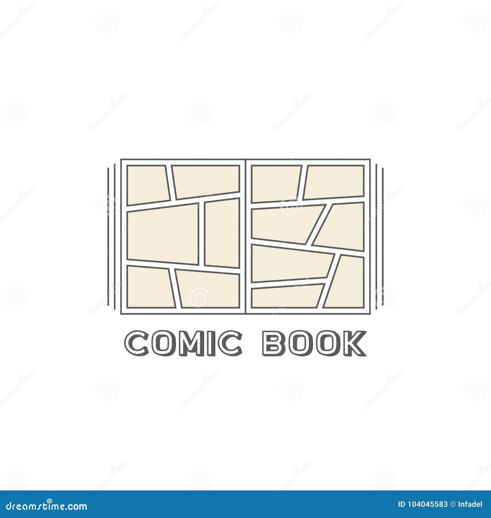Linear Simple Comic Book Elements Logo Stock Vector - Illustration of ...