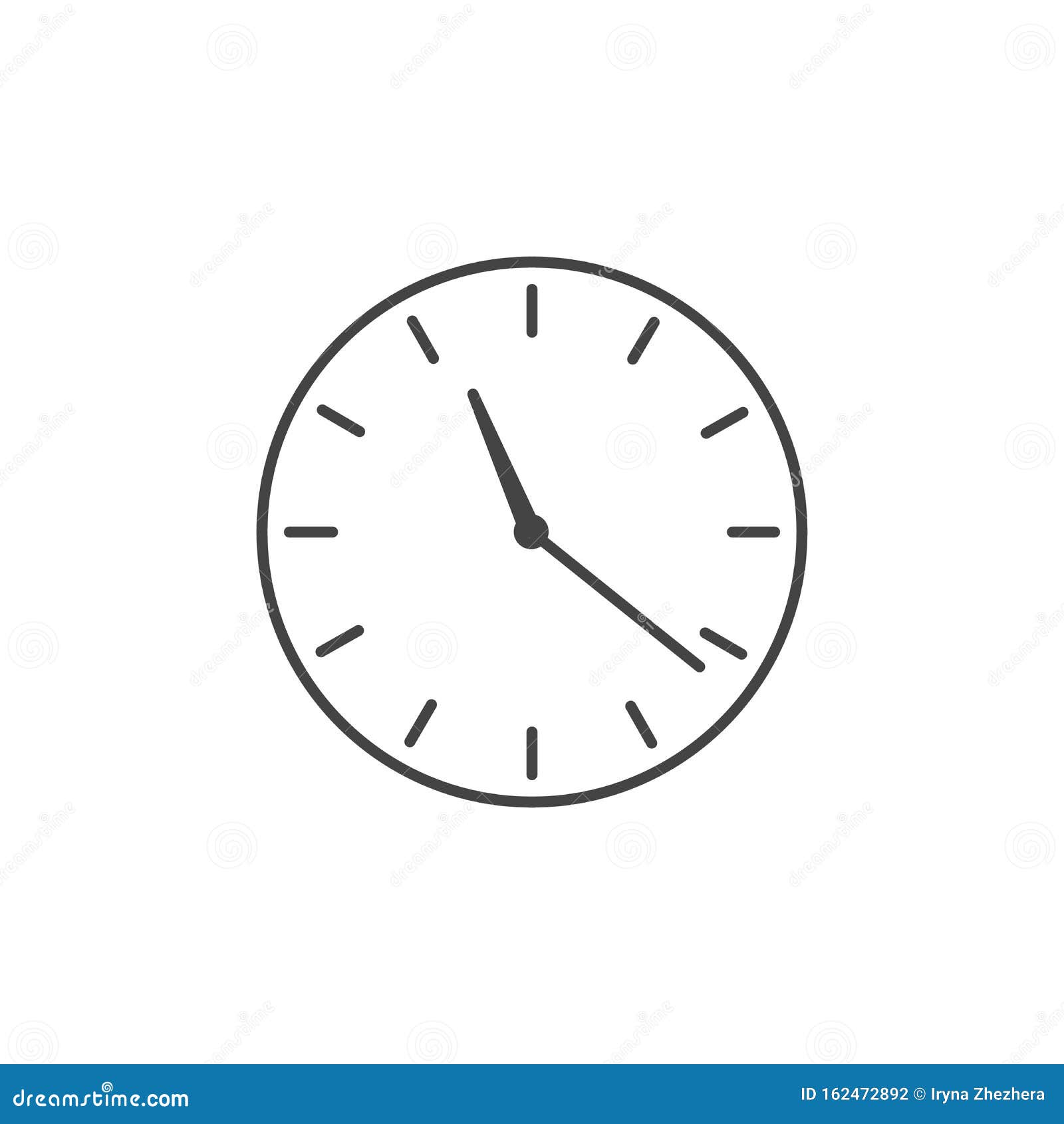 Linear Simple Wall Clock Icon, Stock Vector Illustration Isolated on ...