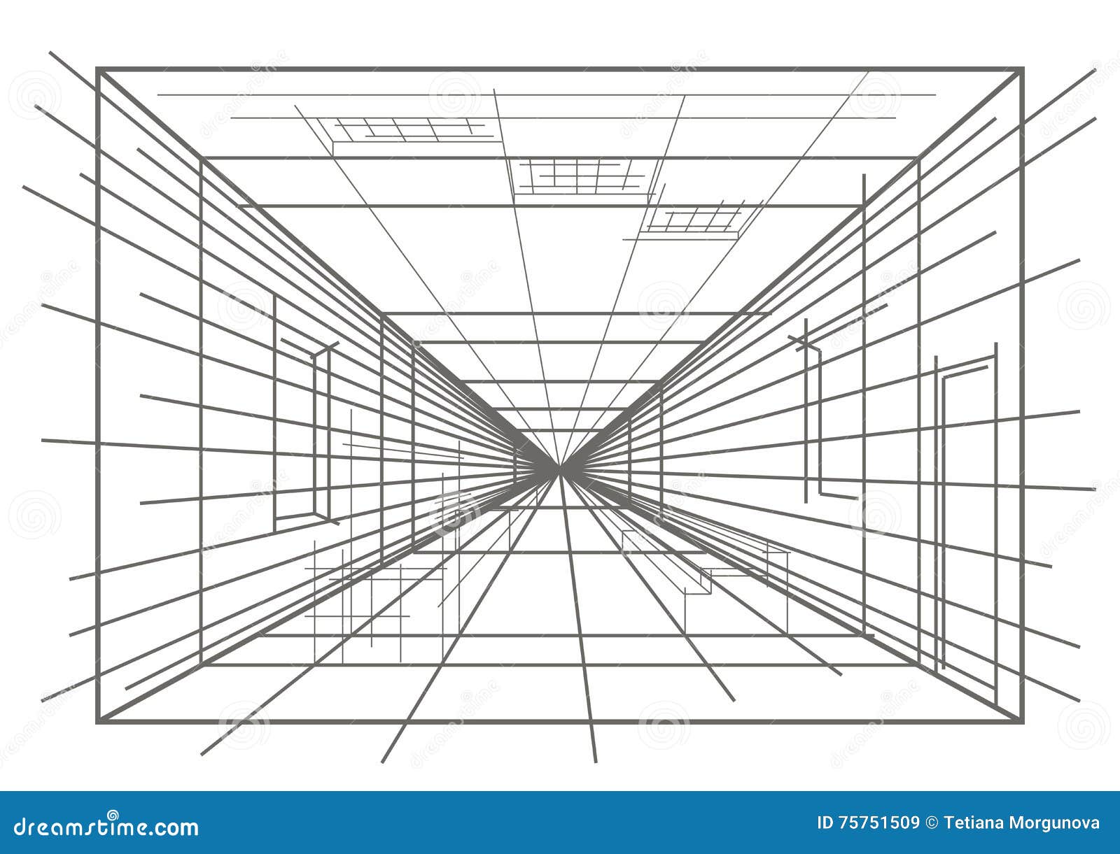 Linear sketch interior stock vector. Illustration of structure - 75751509