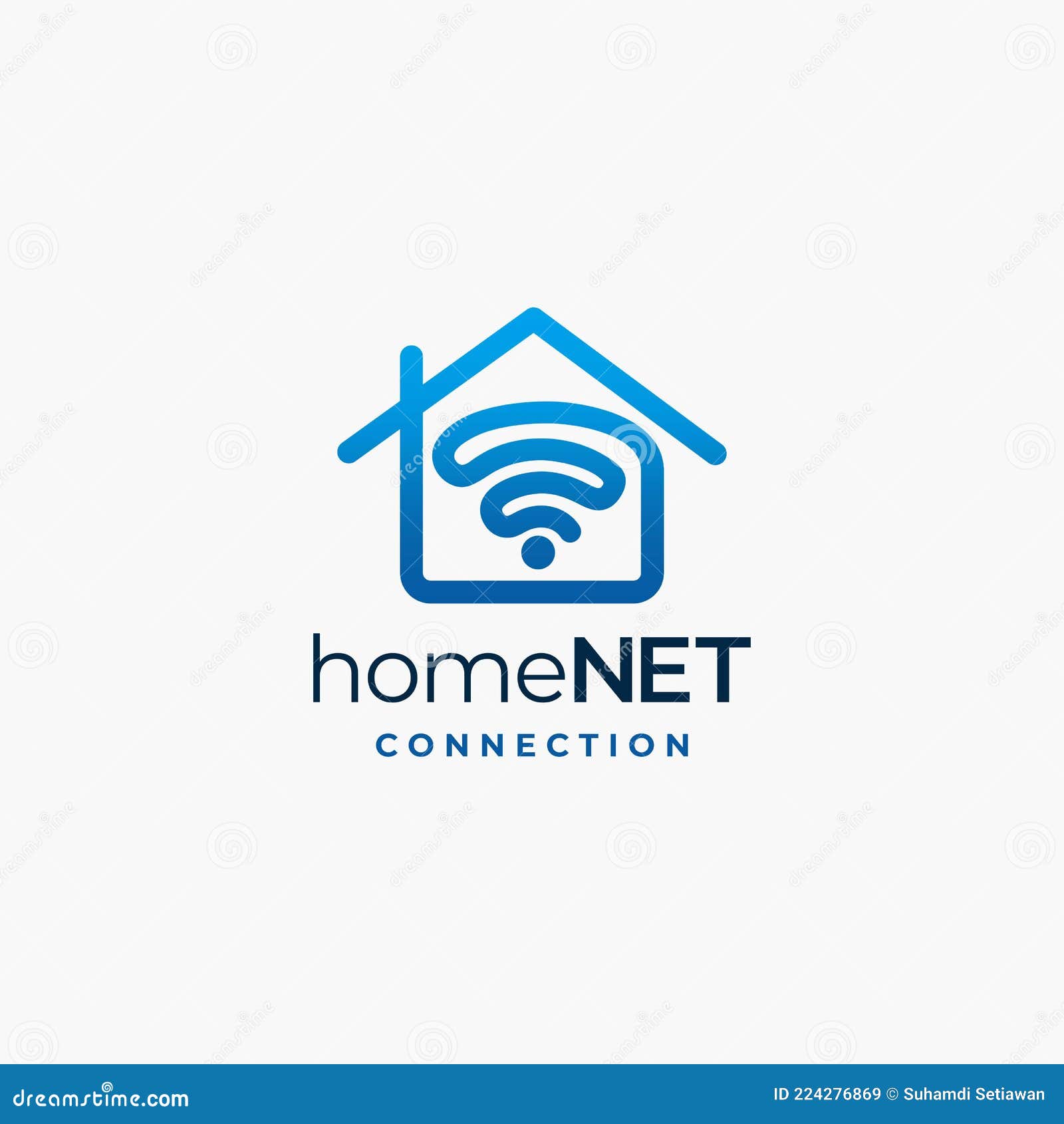 Linear Smart Home Net Service , Wireless House Logo Vector Icon Stock ...