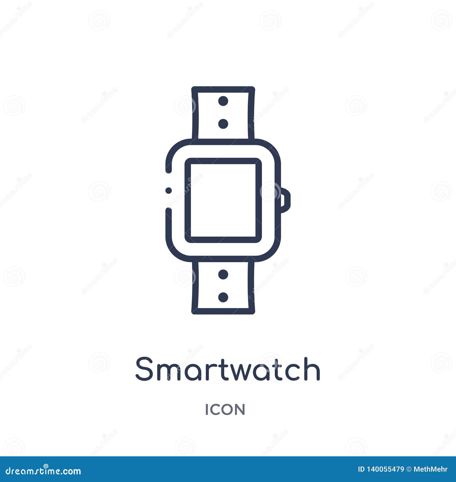 Linear Smartwatch Icon from Electronic Devices Outline Collection. Thin ...