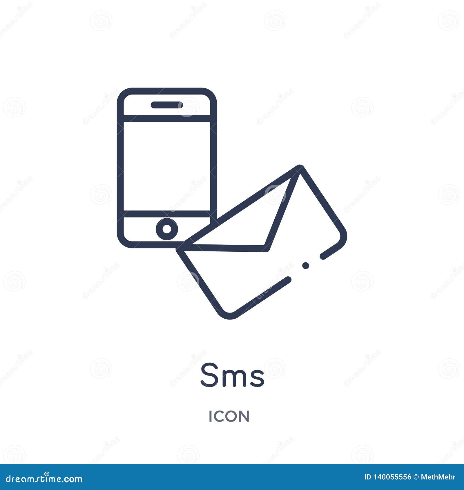 Linear Sms Icon from Electrian Connections Outline Collection. Thin ...