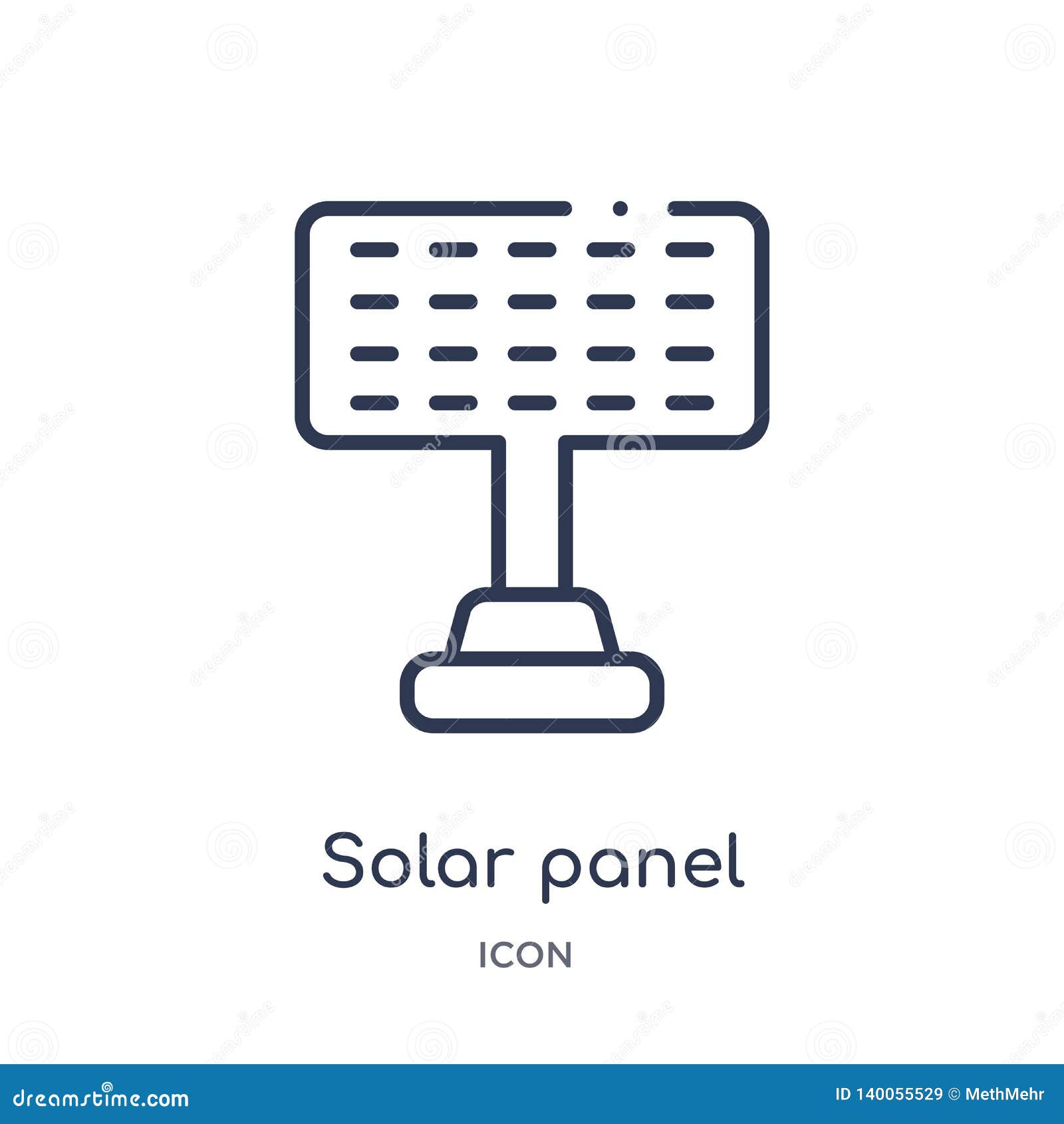 Linear Solar Panel Icon from Electrian Connections Outline Collection ...