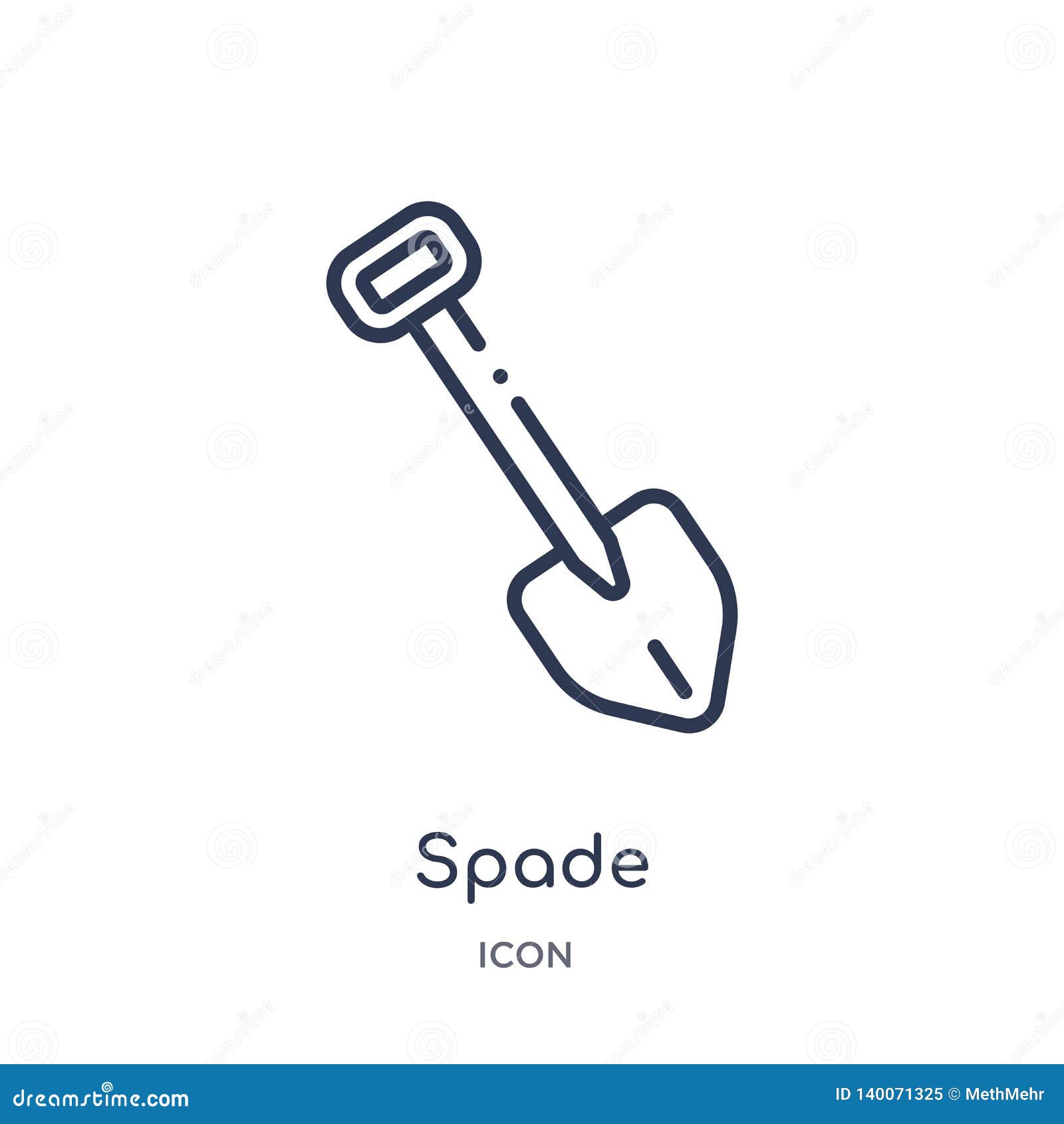 Linear Spade Icon from Construction and Tools Outline Collection. Thin ...