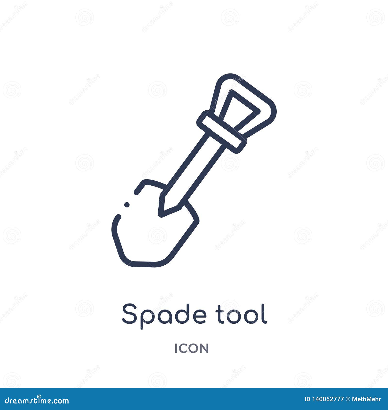 Linear Spade Tool Icon from Construction Tools Outline Collection. Thin ...