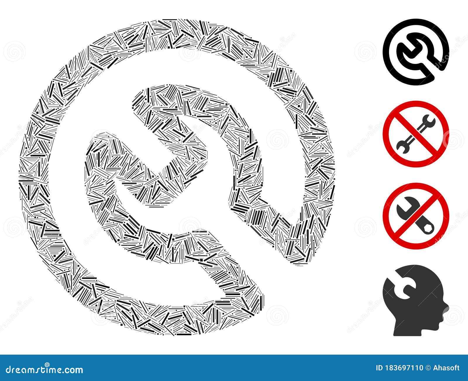 Linear Spanner Install Icon Vector Mosaic Stock Illustration ...