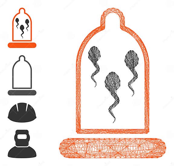 Linear Sperm In Condom Vector Mesh Stock Vector Illustration Of Connection Pattern 202382785