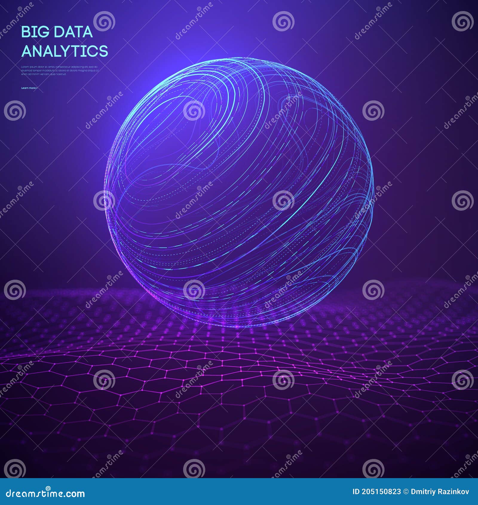 Linear Sphere Flow Abstract Geometric Background. Vector Data Global ...