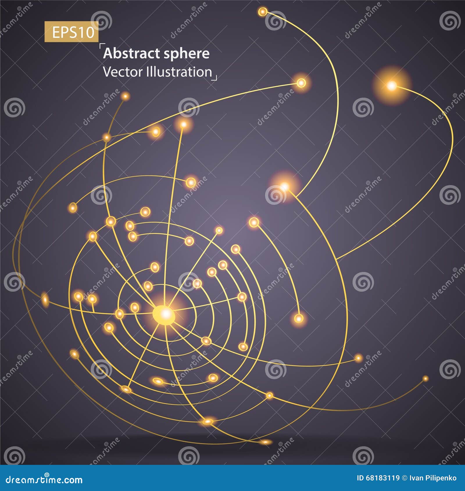 Linear Sphere, Technology Concept Stock Vector - Illustration of broken ...
