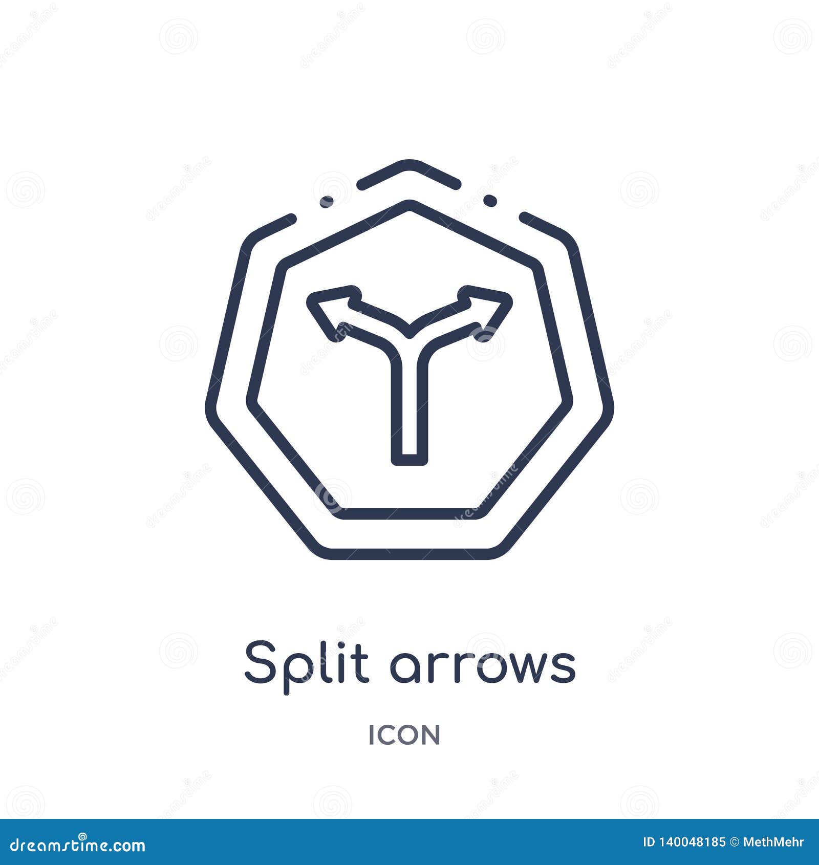 Linear Split Arrows Icon from Arrows Outline Collection. Thin Line ...