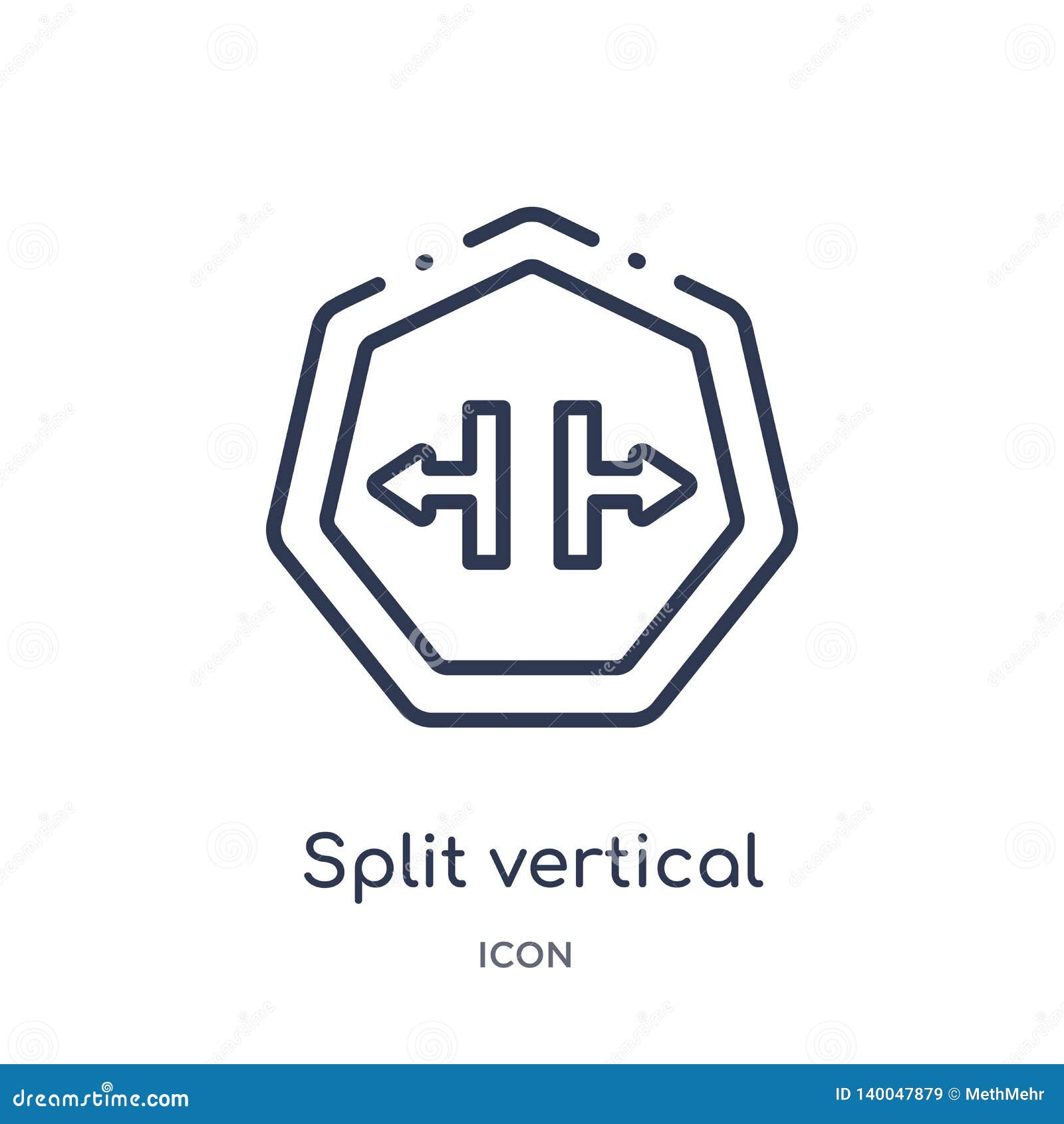 Linear Split Vertical Icon from Arrows Outline Collection. Thin Line ...