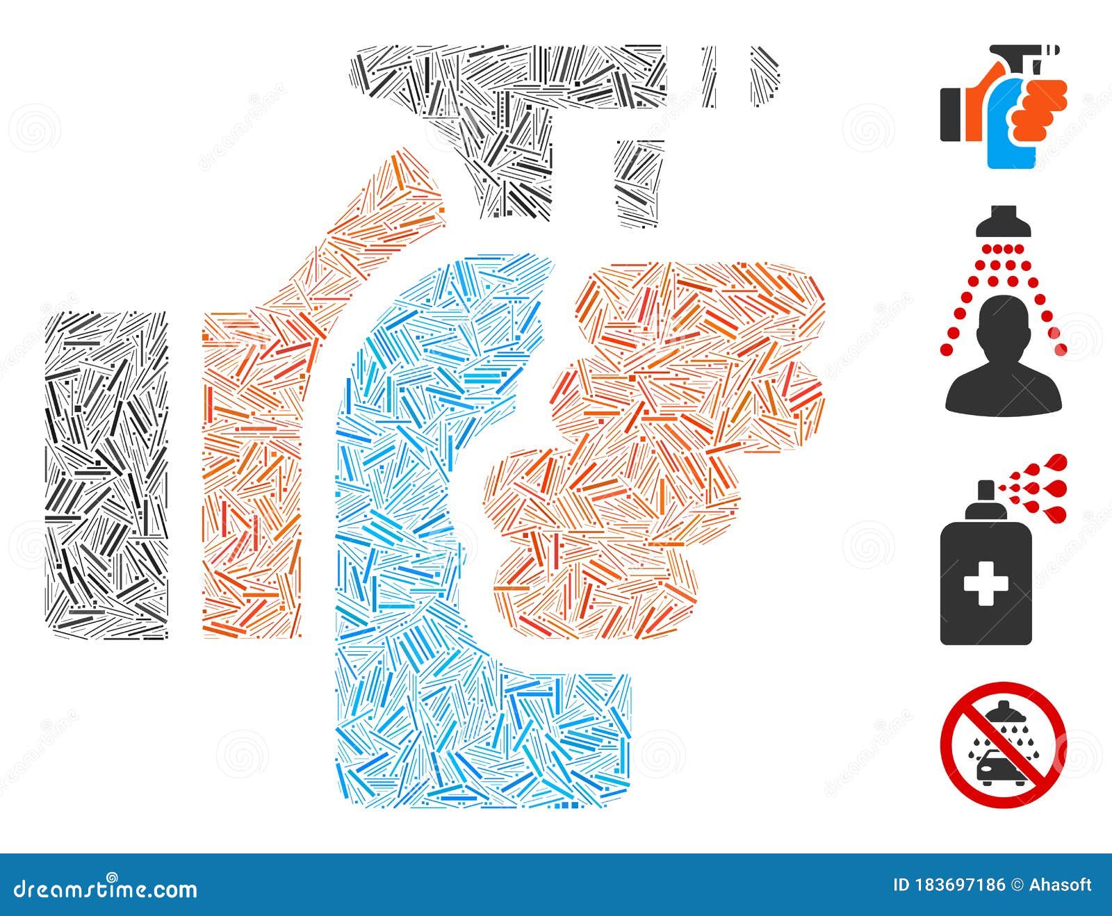 Linear Spray Icon Vector Collage Stock Illustration - Illustration of ...
