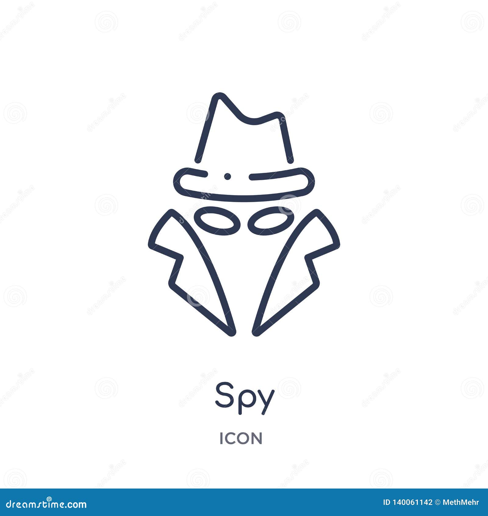 Linear Spy Icon From Internet Security Outline Collection Thin Line