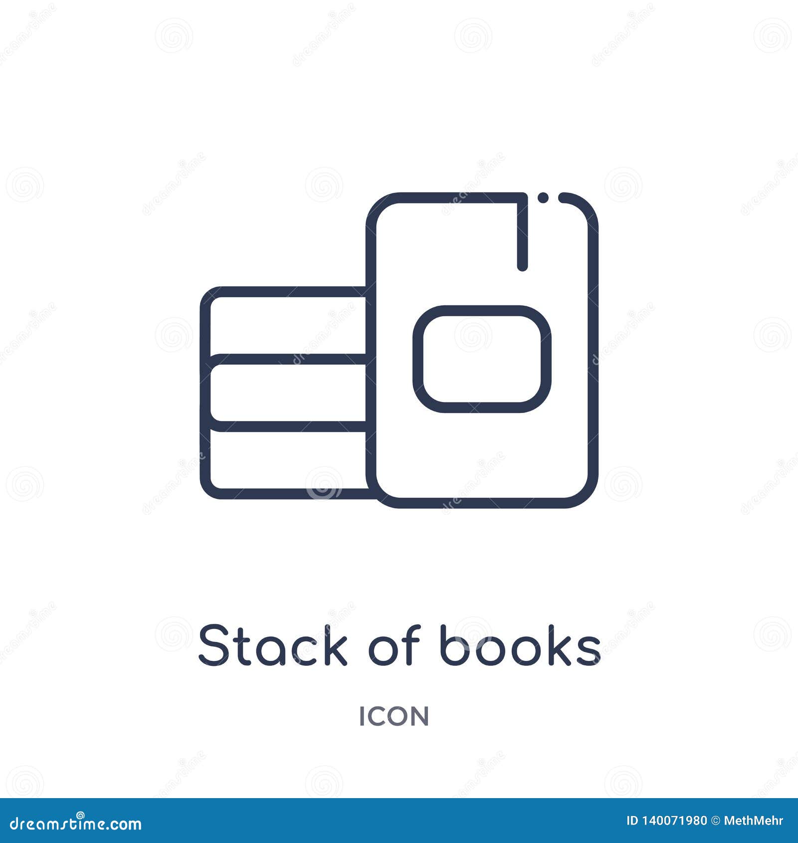 Linear Stack of Books Icon from Education Outline Collection. Thin Line ...