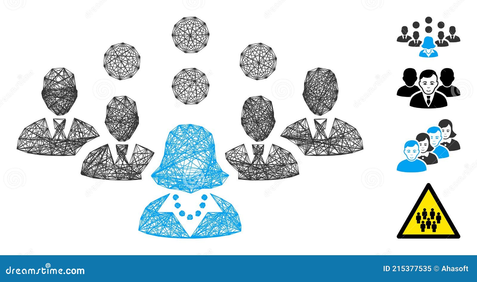 Linear Staff Team Vector Mesh Stock Vector - Illustration of users ...