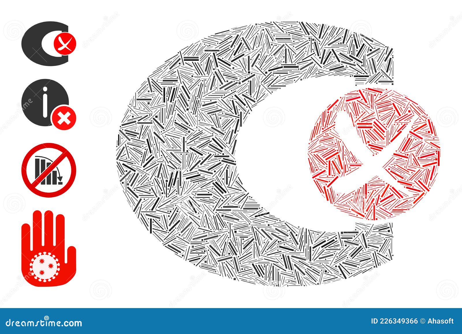 Linear Standard Control Failed Icon Vector Collage Stock Vector ...