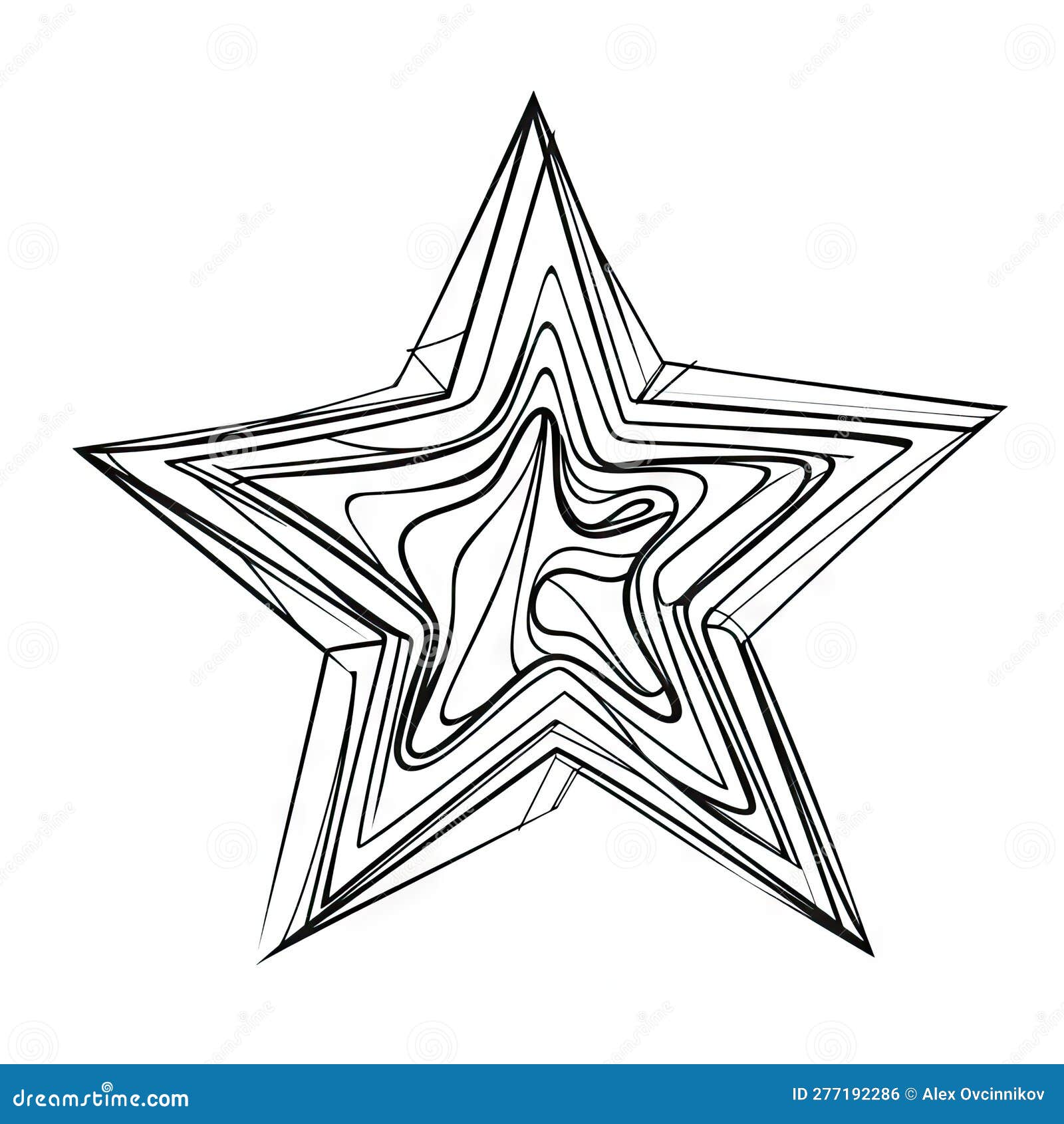 Linear Star Icon on One-Line Drawing Background. Perfect for ...