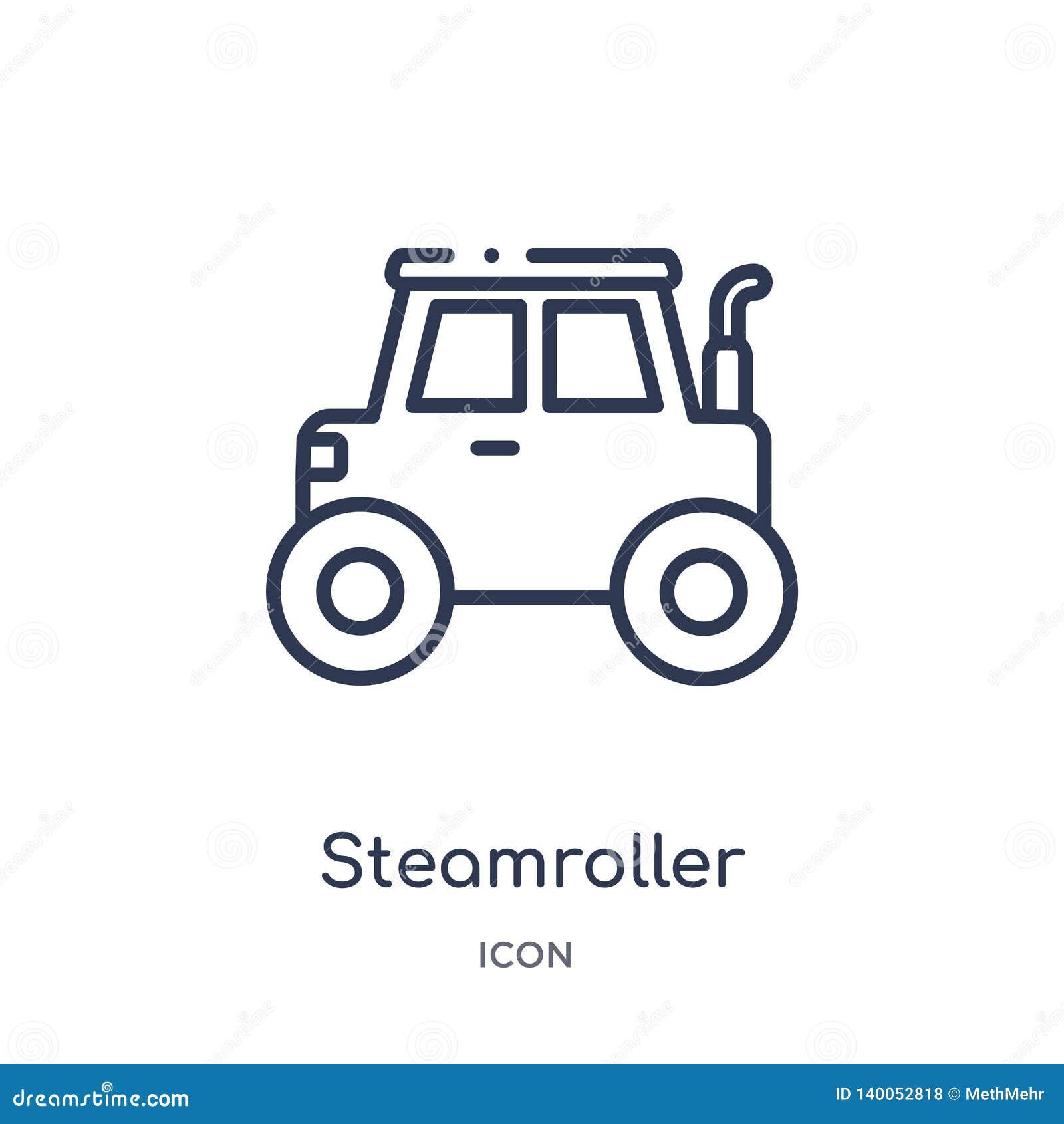 Steamroller Linear Icon. Modern Outline Steamroller Logo Concept Vector ...