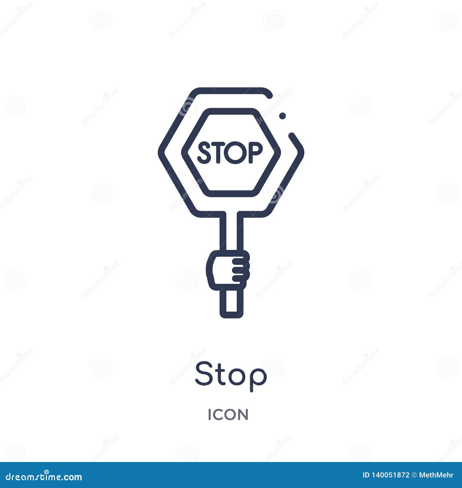 Linear Stop Icon From City Elements Outline Collection. Thin Line Stop ...