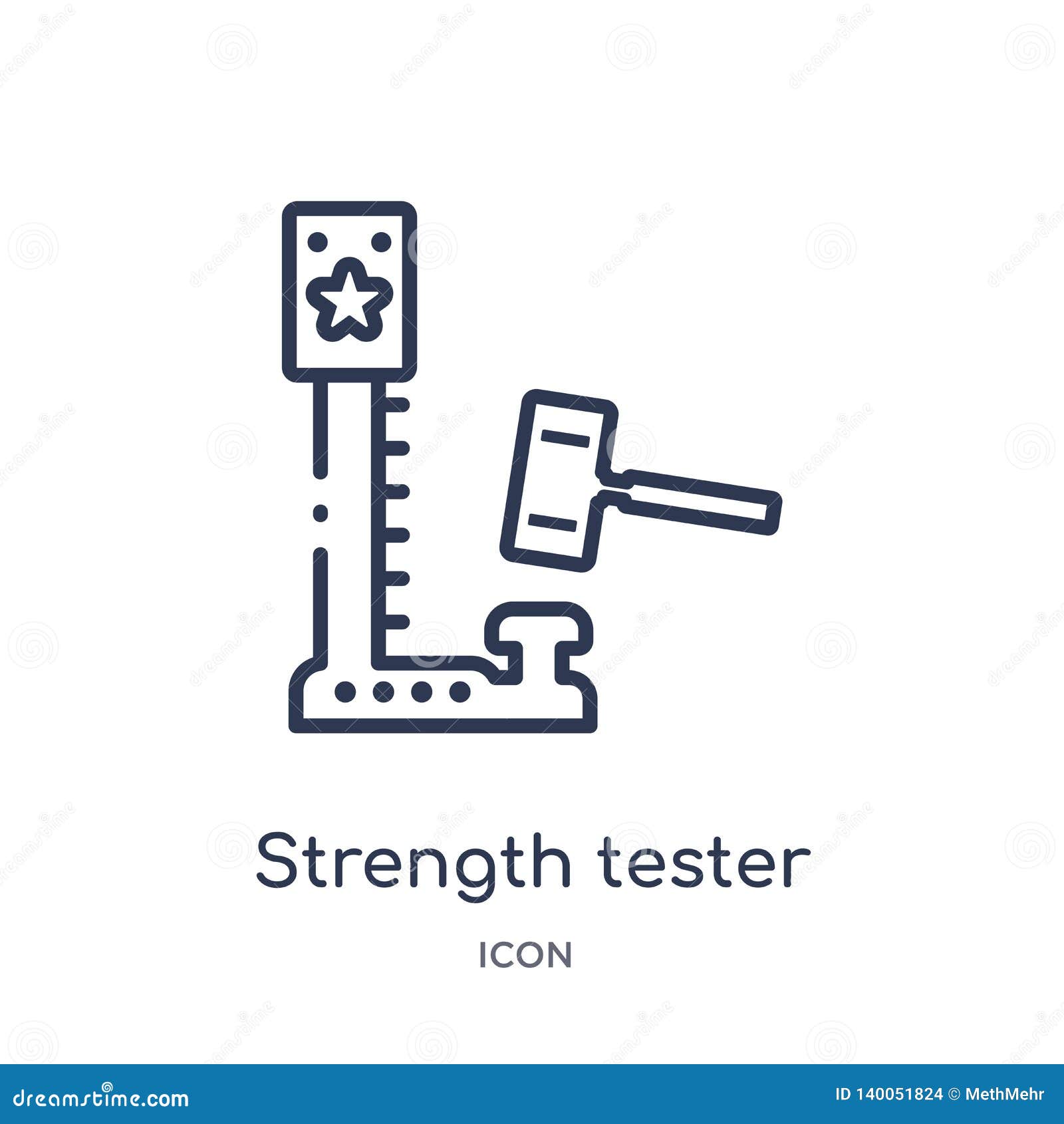 Linear Strength Tester Icon from Circus Outline Collection. Thin Line ...