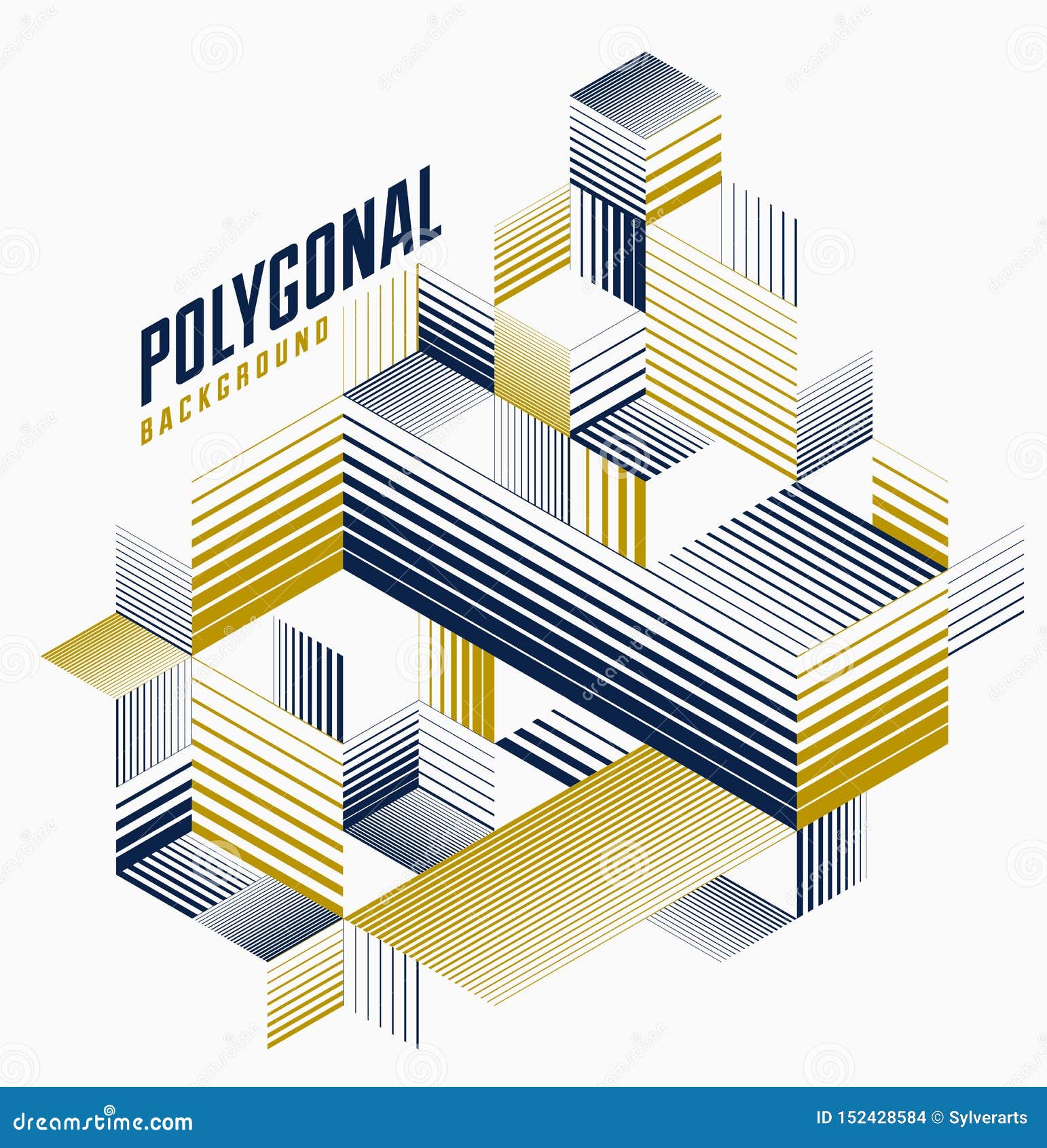 Linear Striped Abstract Vector Dimensional 3D Background with Isolated ...