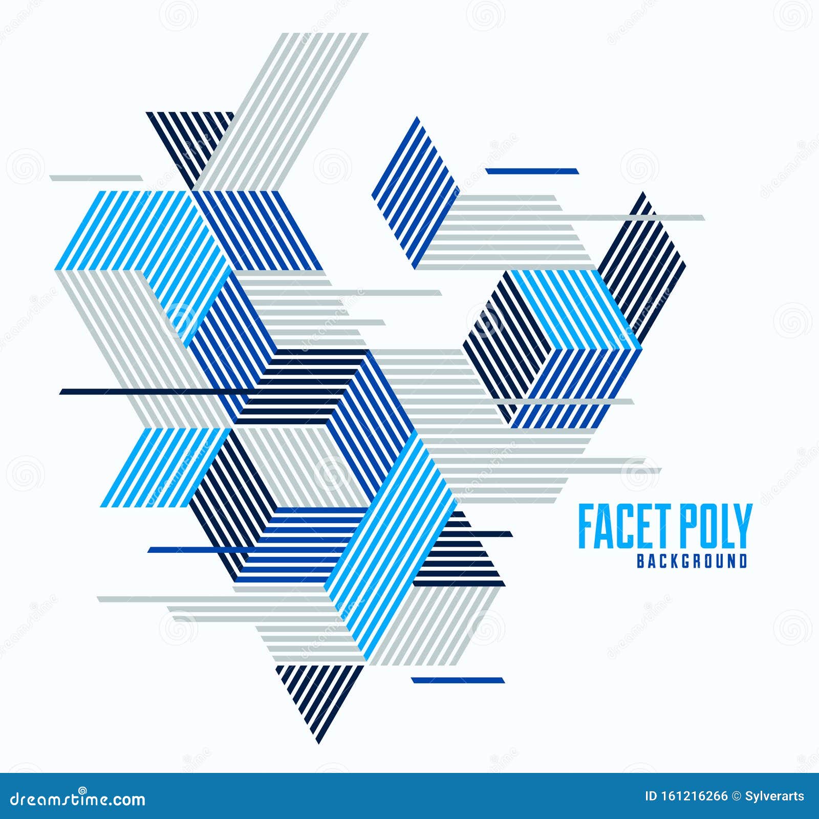 Linear Striped Abstract Vector Dimensional 3D Background with Isolated ...