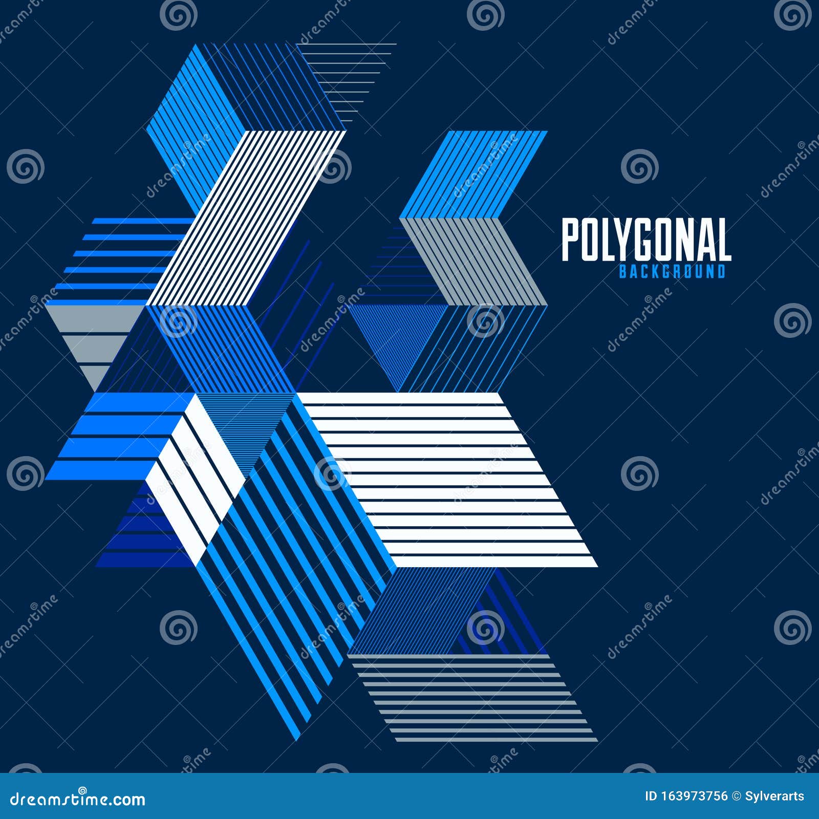 Linear Striped Abstract Vector Dimensional 3D Background with Isolated ...