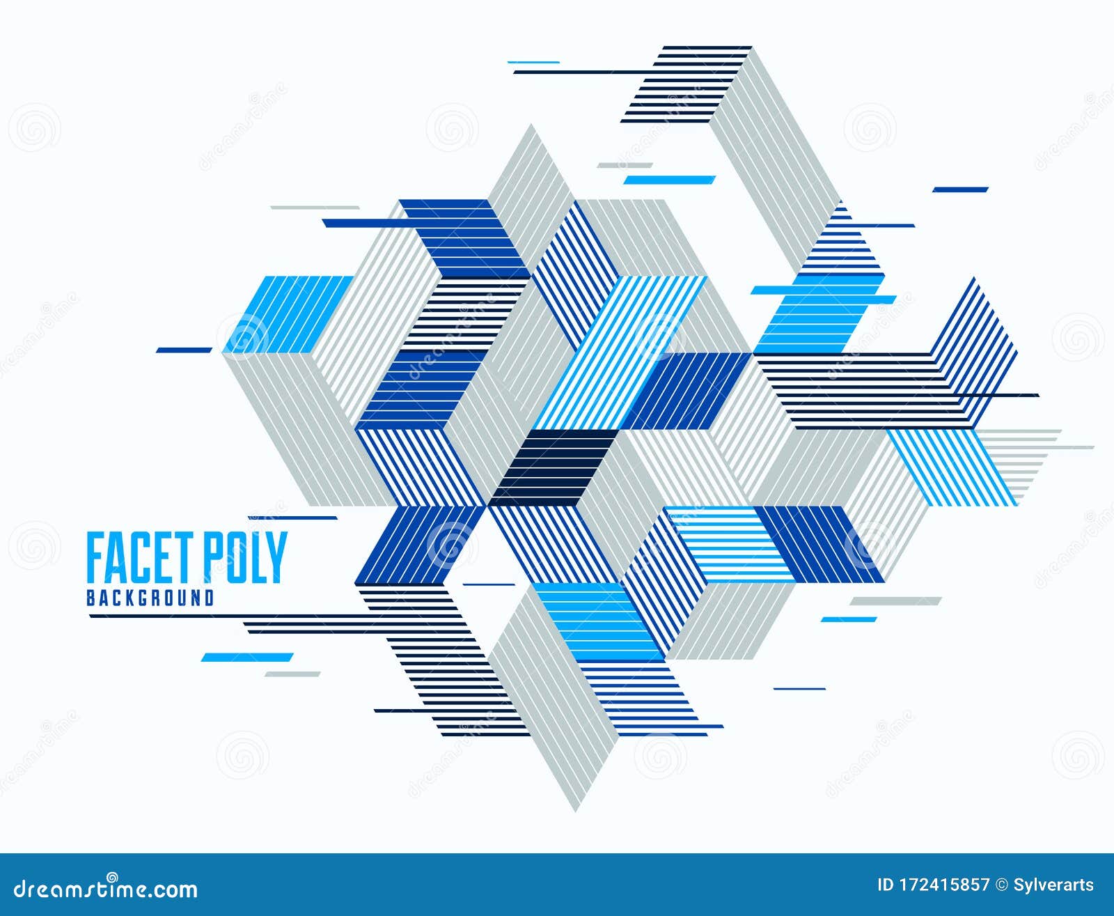 Linear Striped Abstract Vector Dimensional 3D Background with Isolated ...