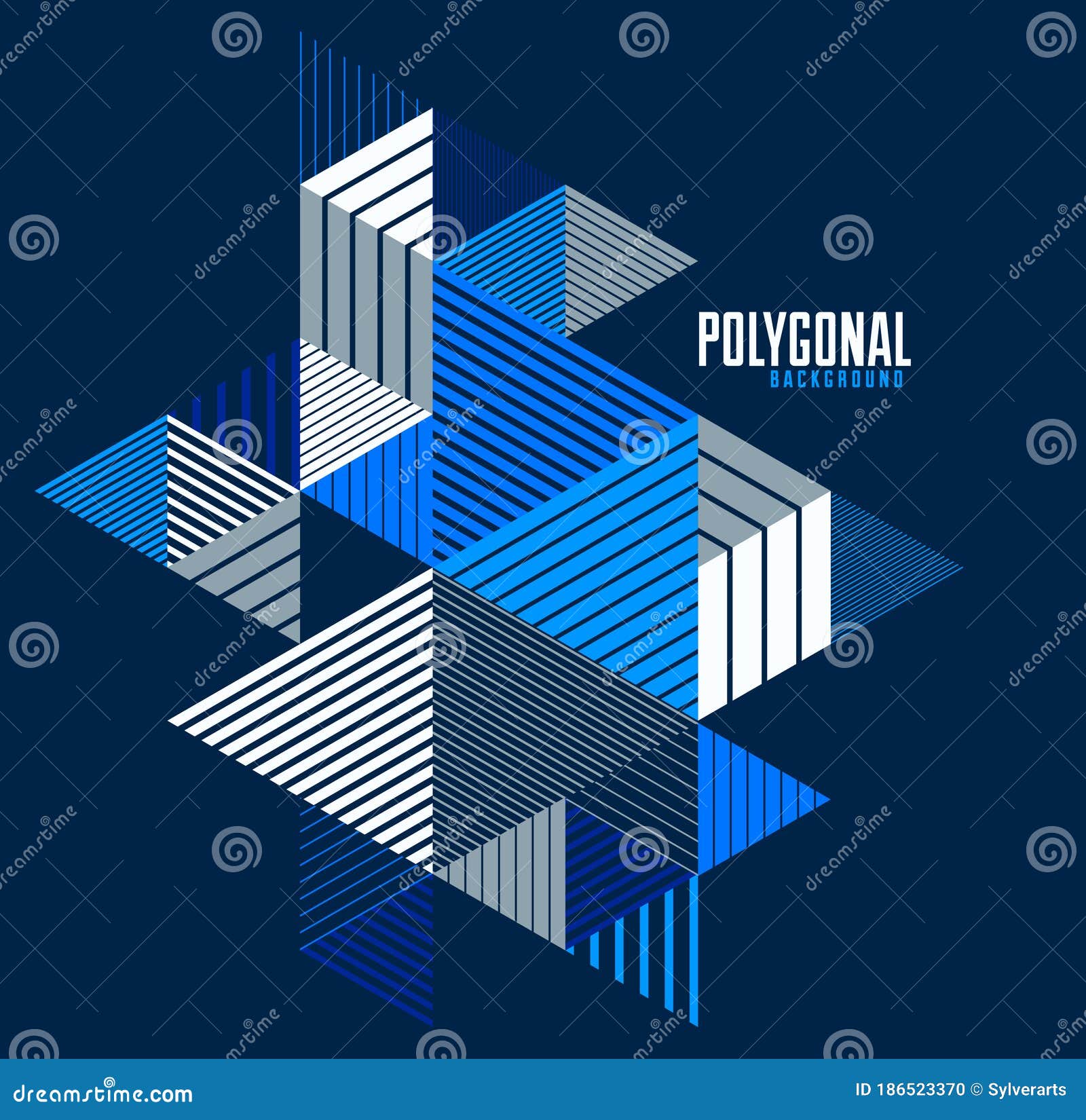 Linear Striped Abstract Vector Dimensional 3D Background with Isolated ...