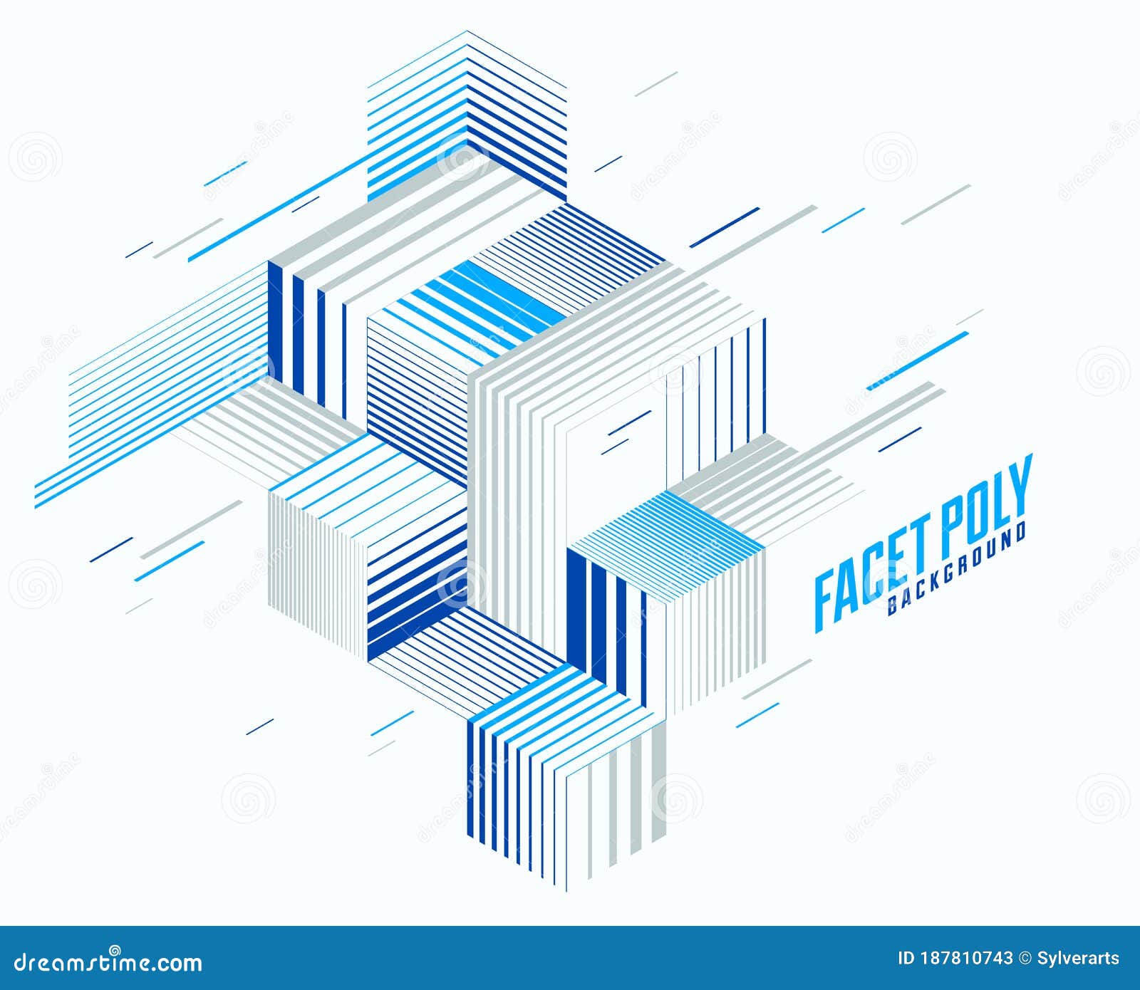 Linear Striped Abstract Vector Dimensional 3D Background with Isolated ...