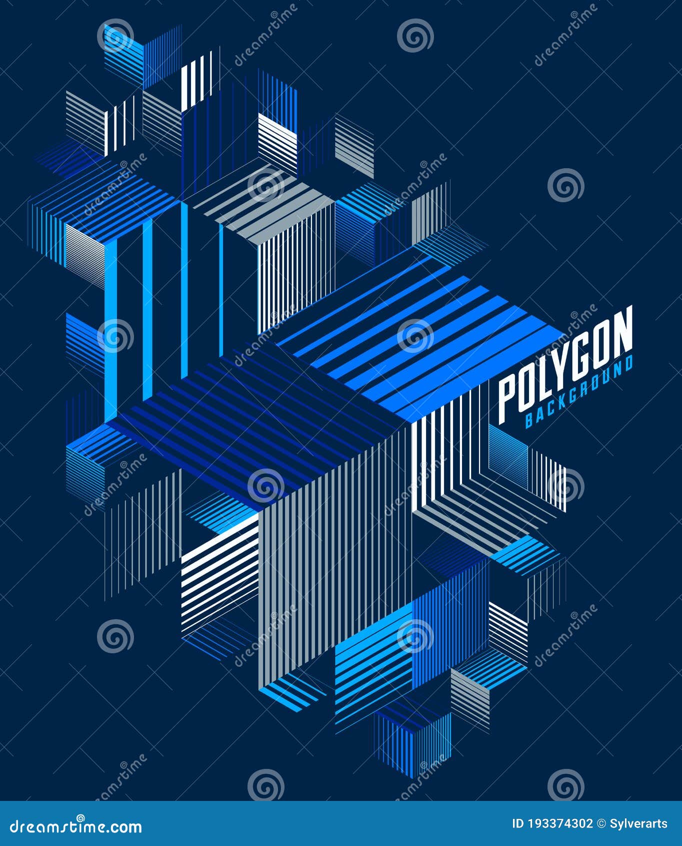 Linear Striped Abstract Vector Dimensional 3D Background with Isolated ...