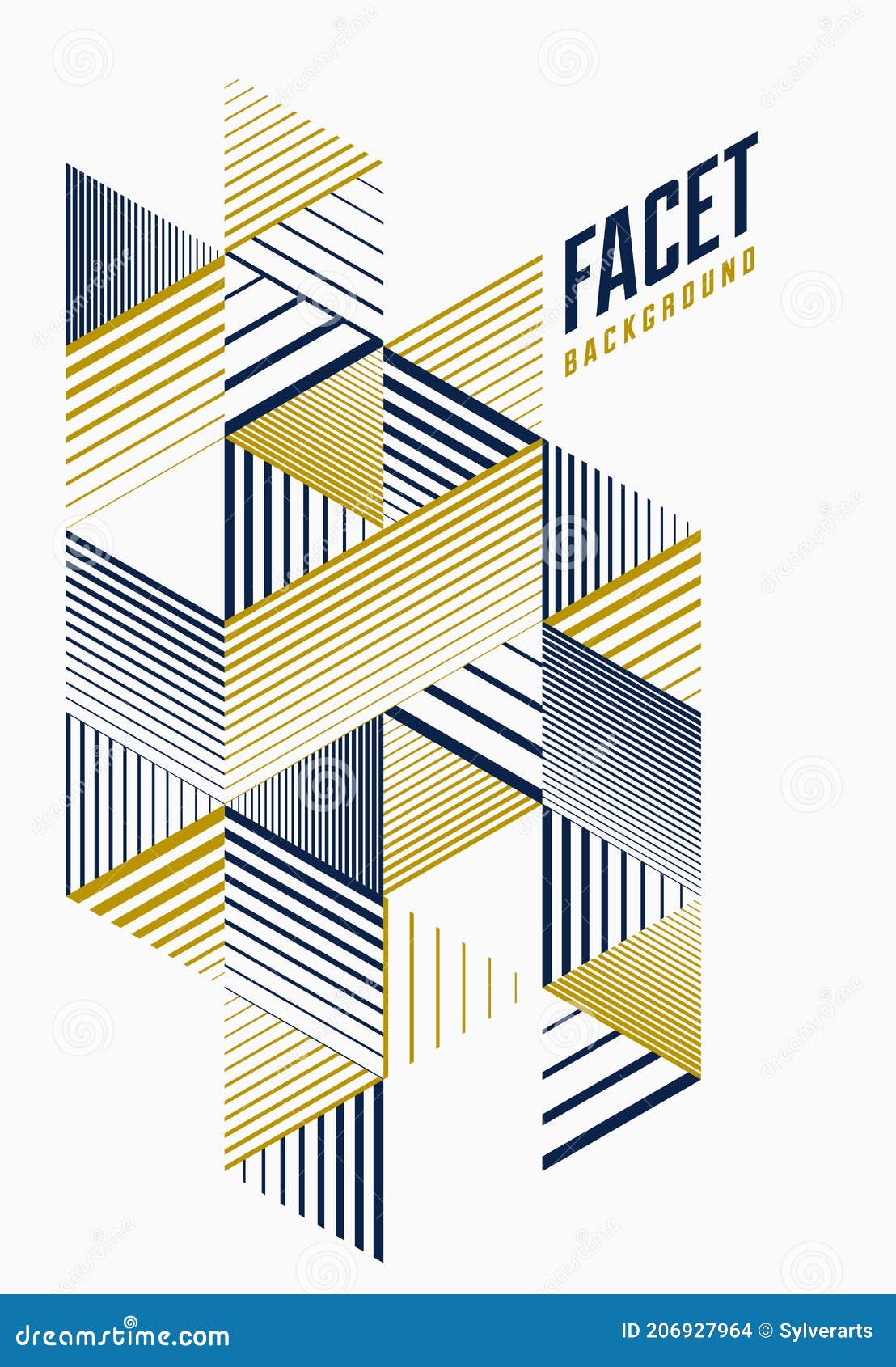 Linear Striped Abstract Vector Dimensional 3D Background with Isolated ...