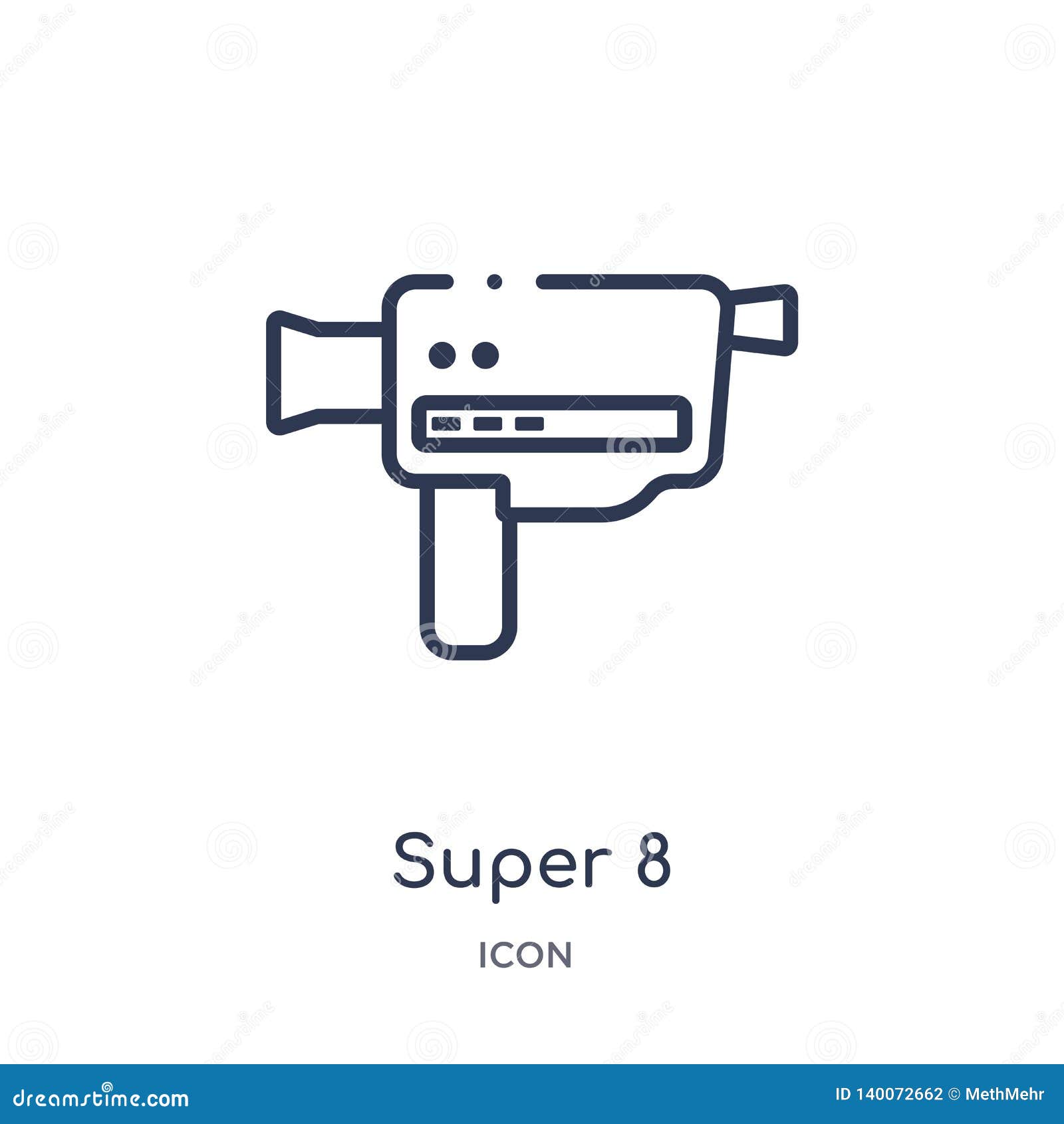Linear Super 8 Icon From Electronics Outline Collection. Thin Line ...