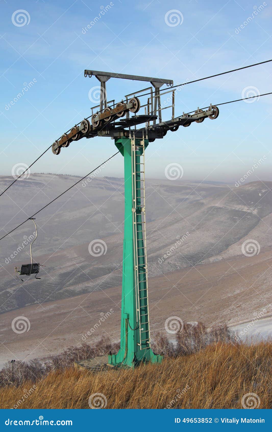 Linear Support of a Pendant Passenger Rope-way Stock Photo - Image of ...