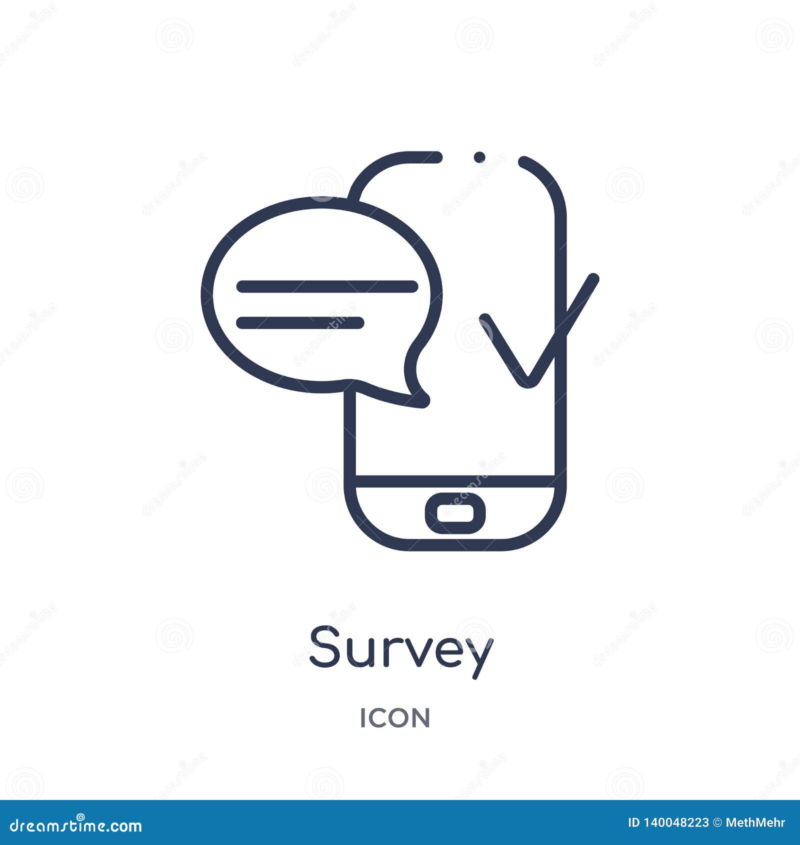 Linear Survey Icon From Artifical Intelligence Outline Collection. Thin ...